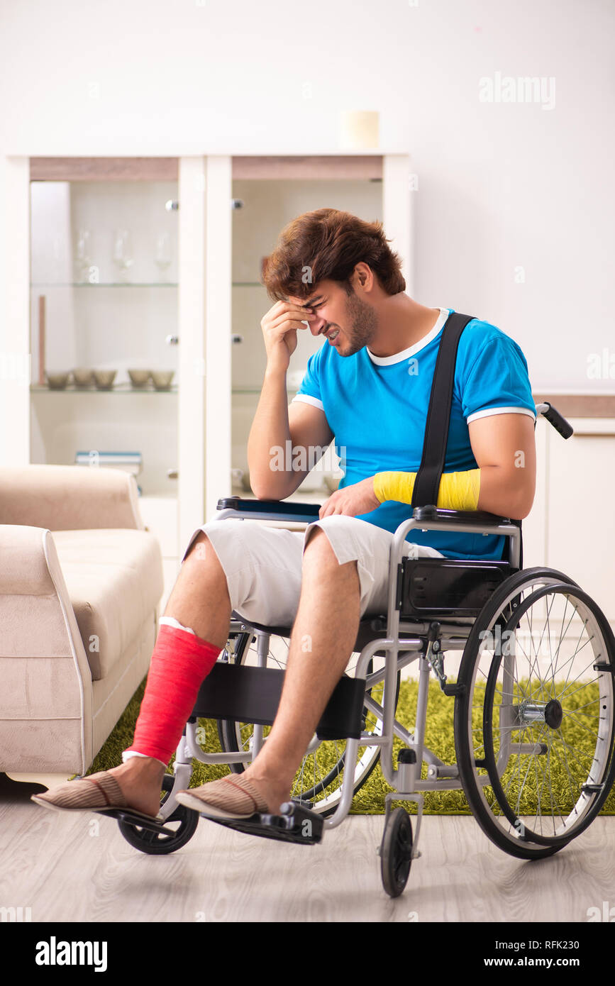 Injured man recovering from his injury Stock Photo - Alamy