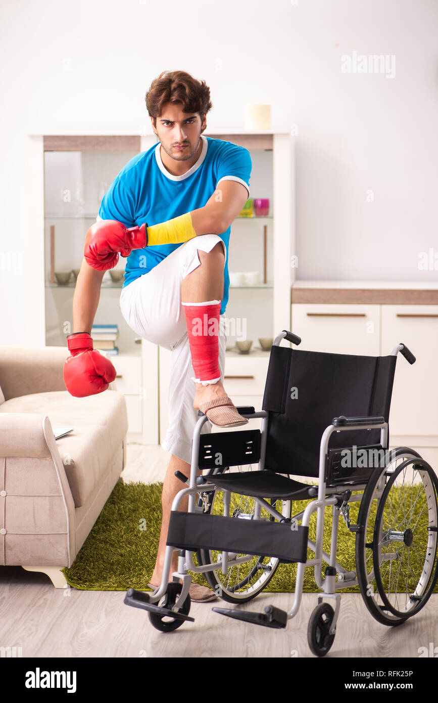 Injured man recovering from his injury Stock Photo - Alamy