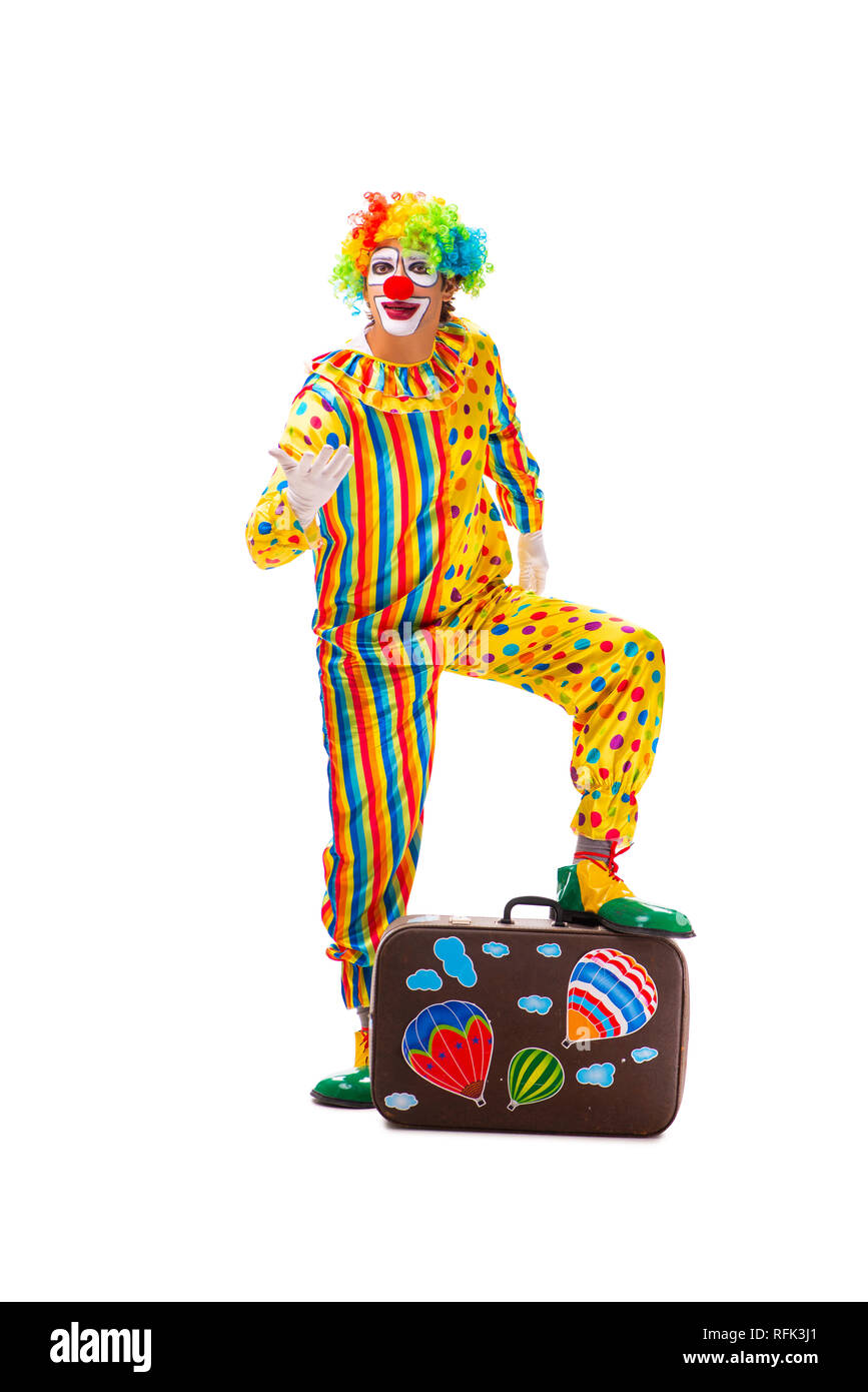 Male clown isolated on white Stock Photo - Alamy
