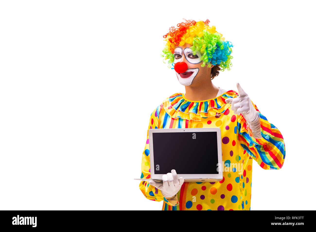 Male clown isolated on white Stock Photo - Alamy
