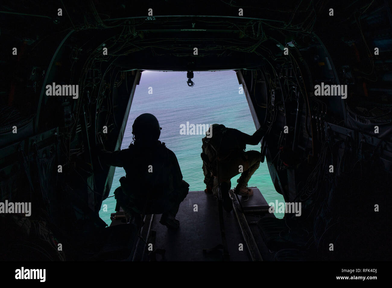 U.S. Marine Corps crew chiefs with Marine Medium Tiltrotor Squadron 363 ...