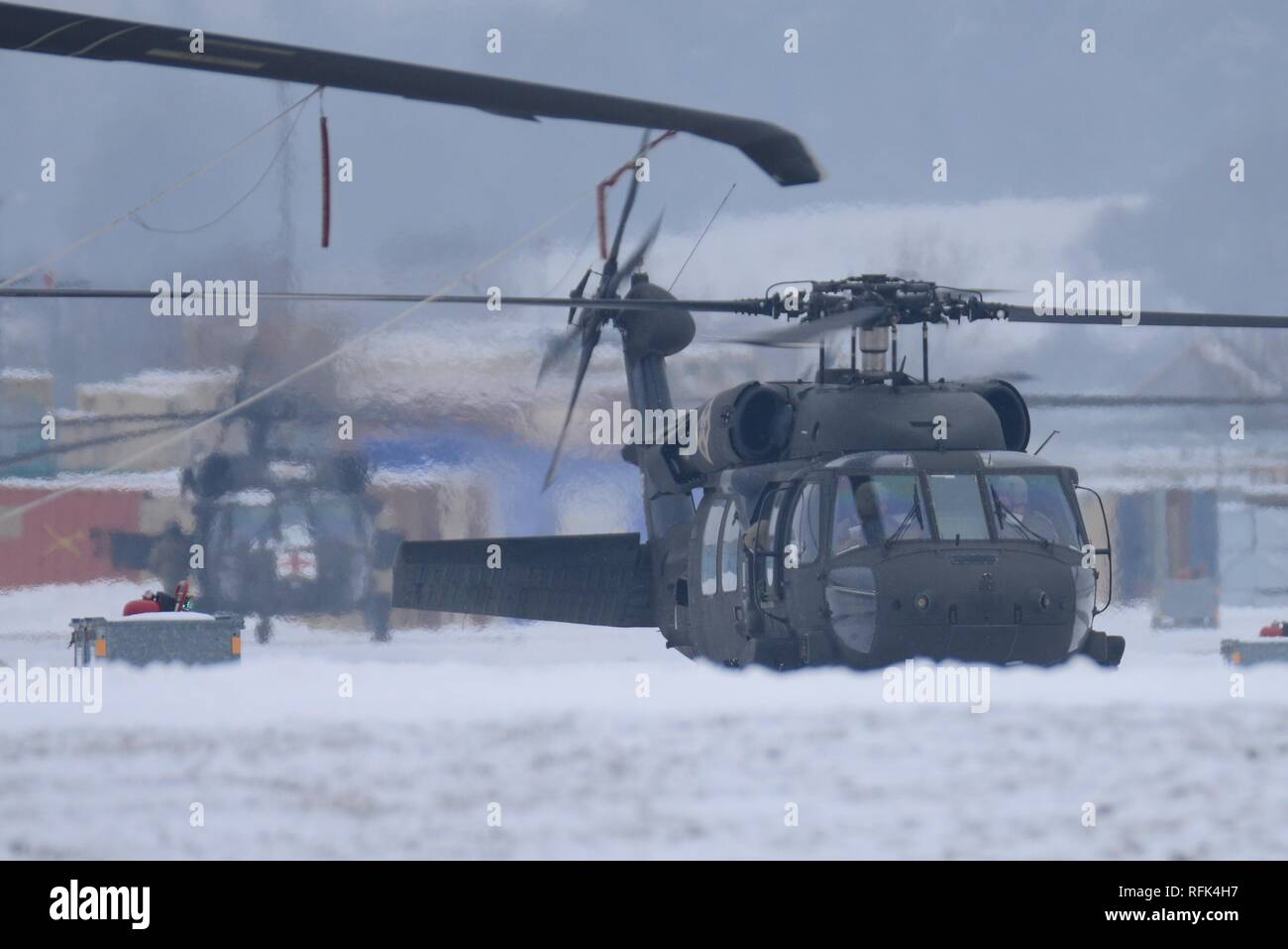 A U.S. Army HH-60 MEDEVAC helicopter from the 4th Combat Aviation ...