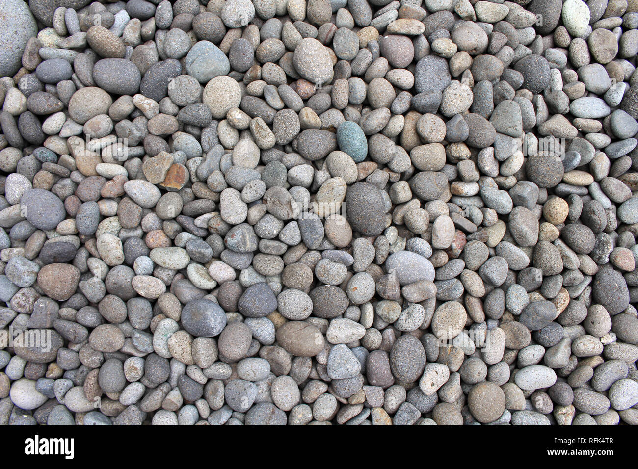 A close up view on pebbles and stones as natural decoration in the ...