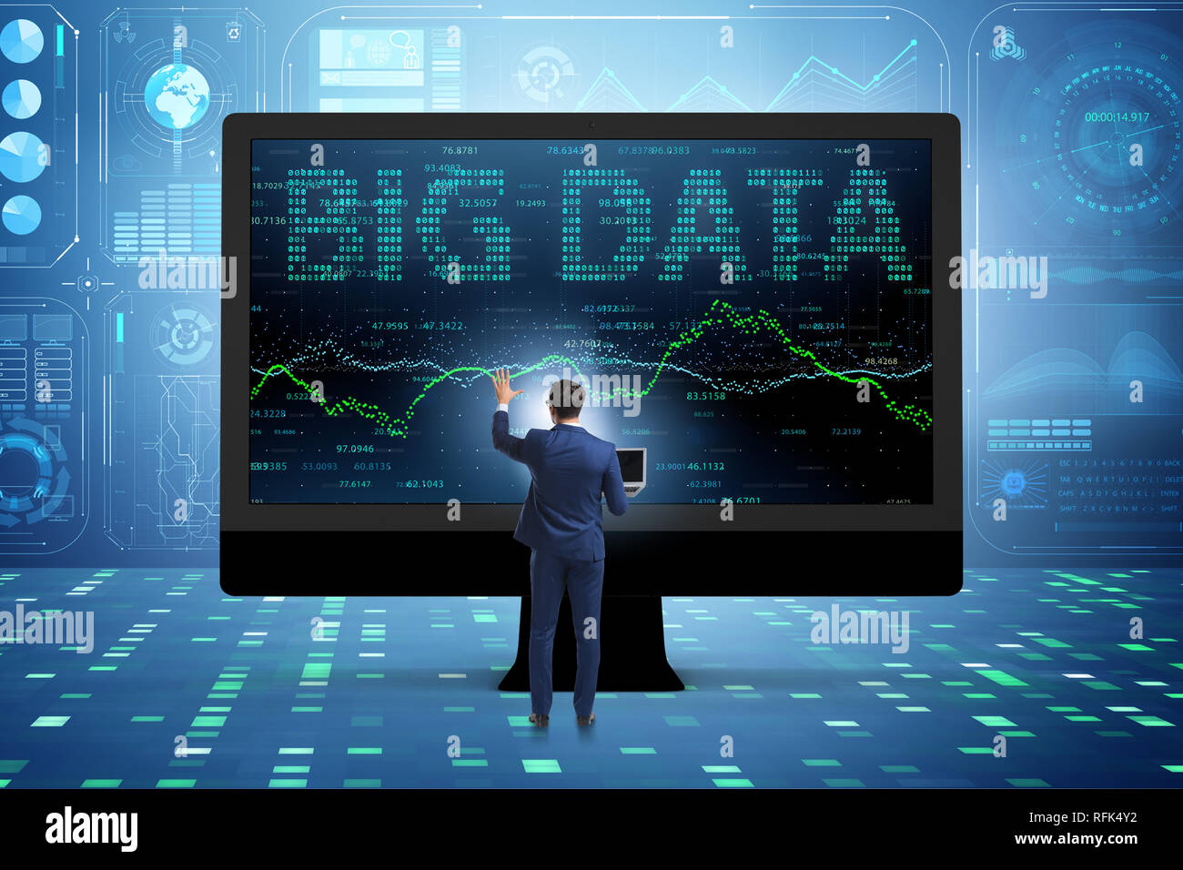 Big data concept with data mining analyst Stock Photo - Alamy