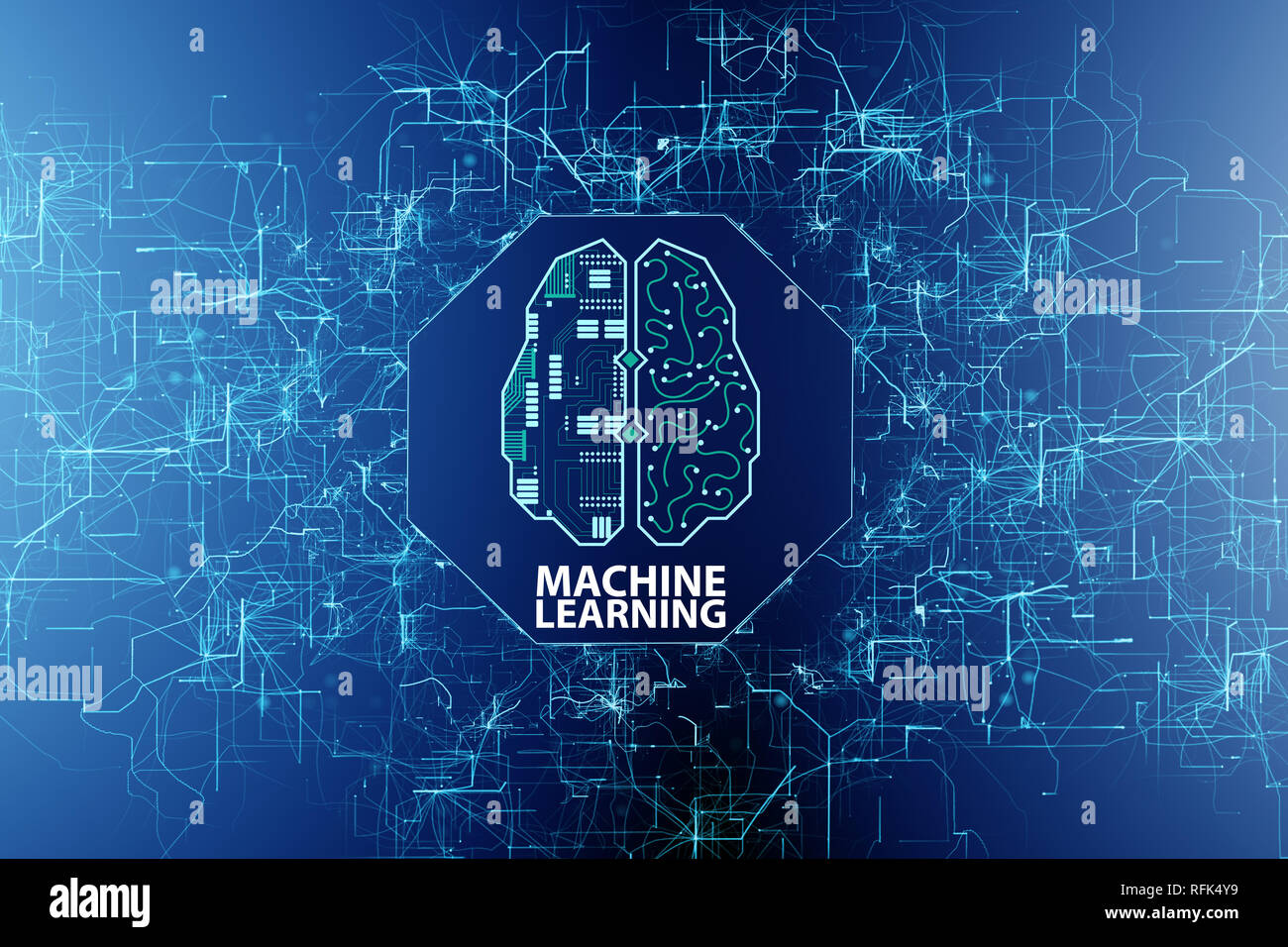Machine learning concept - 3d rendering Stock Photo - Alamy