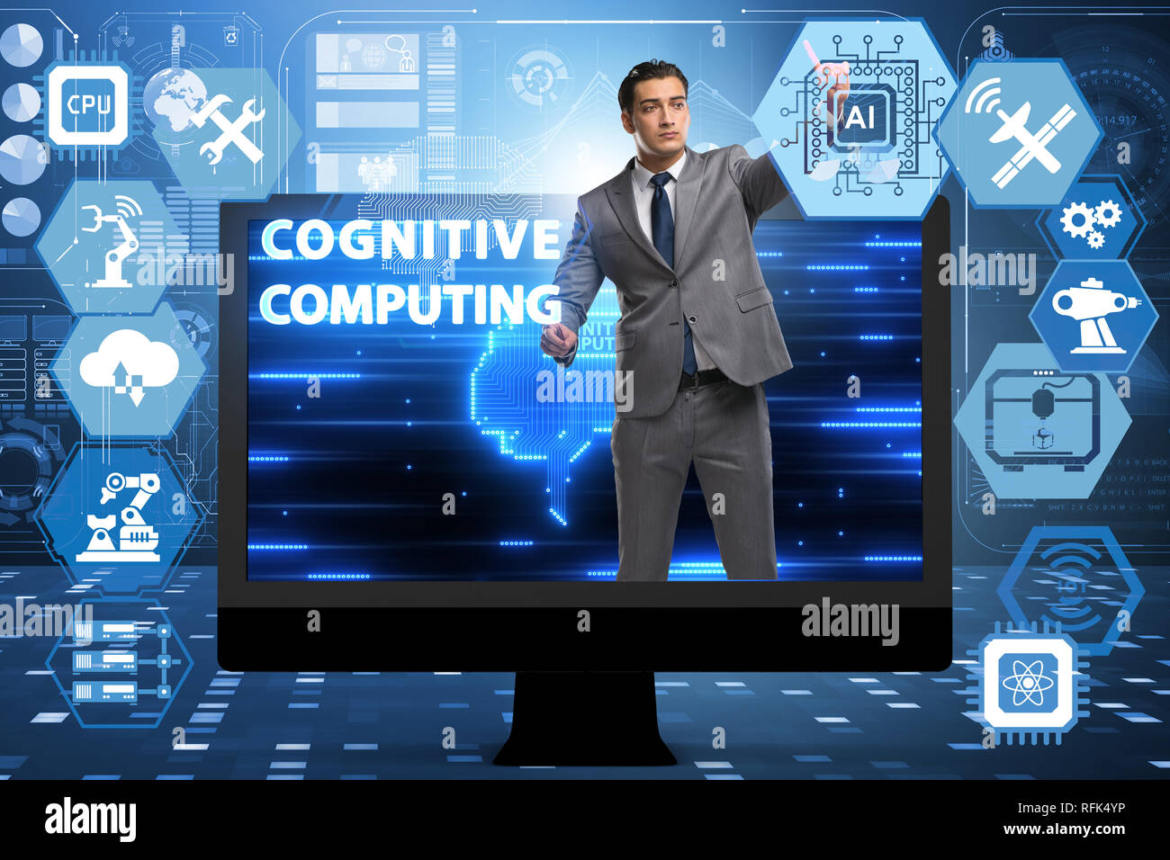 Cognitive computing concept as modern technology Stock Photo - Alamy