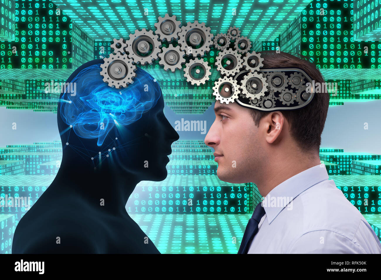 Cognitive computing concept as future technology with businessman Stock ...