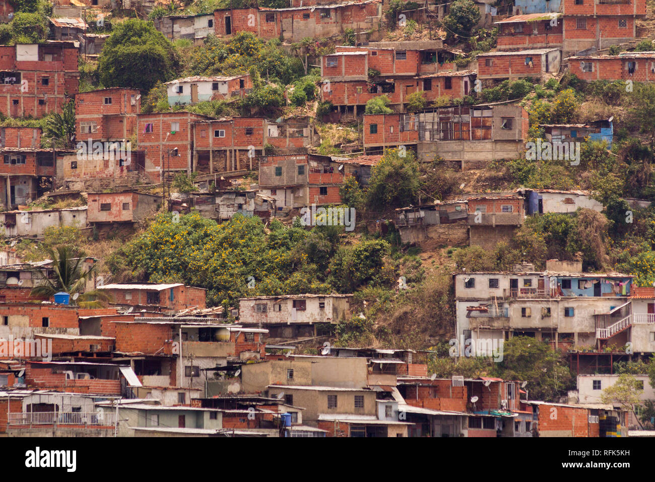 Some slum on hills in Caracas Venezuela Stock Photo - Alamy