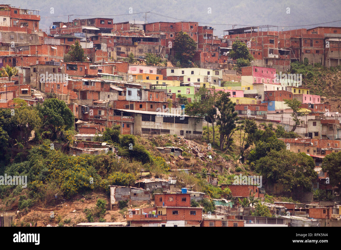 Some slum on hills in Caracas Venezuela Stock Photo - Alamy