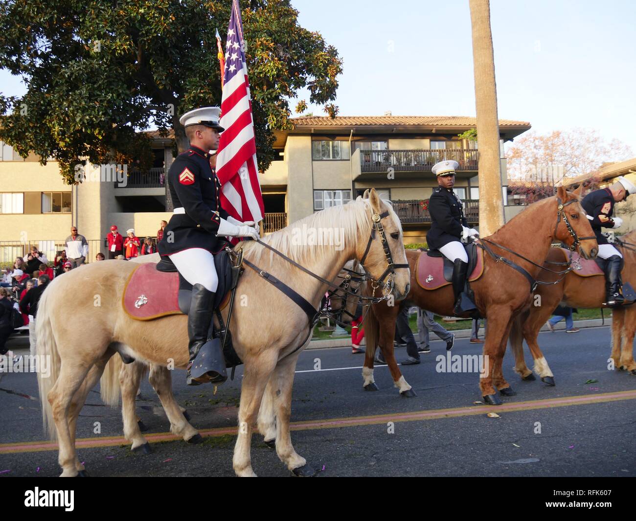 PASADENA, CALIFORNIA--JANUARY 1, 2018: Members of the United States ...