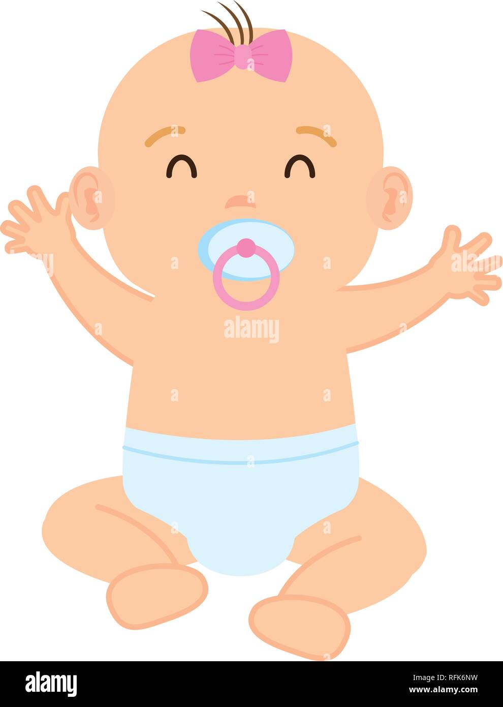 cute and little girl baby character Stock Vector Image & Art - Alamy