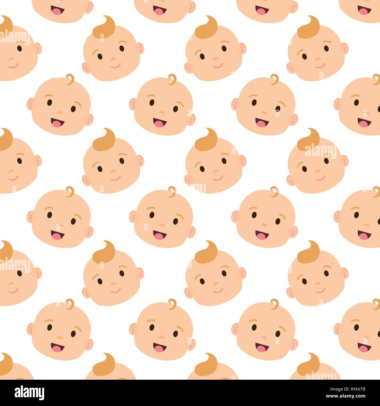 cute and little babies heads pattern Stock Vector Image & Art - Alamy