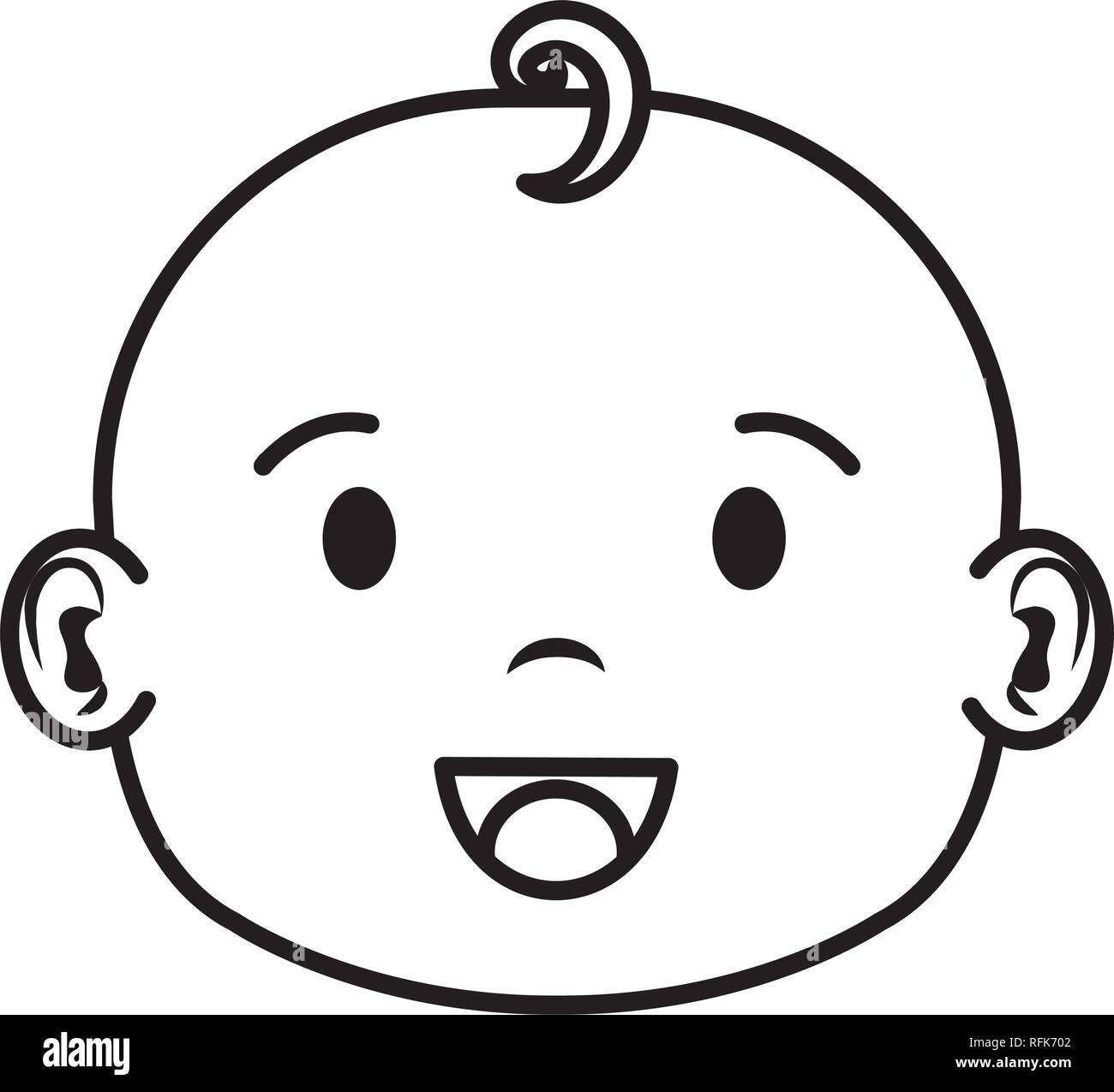 cute and little boy baby head character Stock Vector Image & Art - Alamy