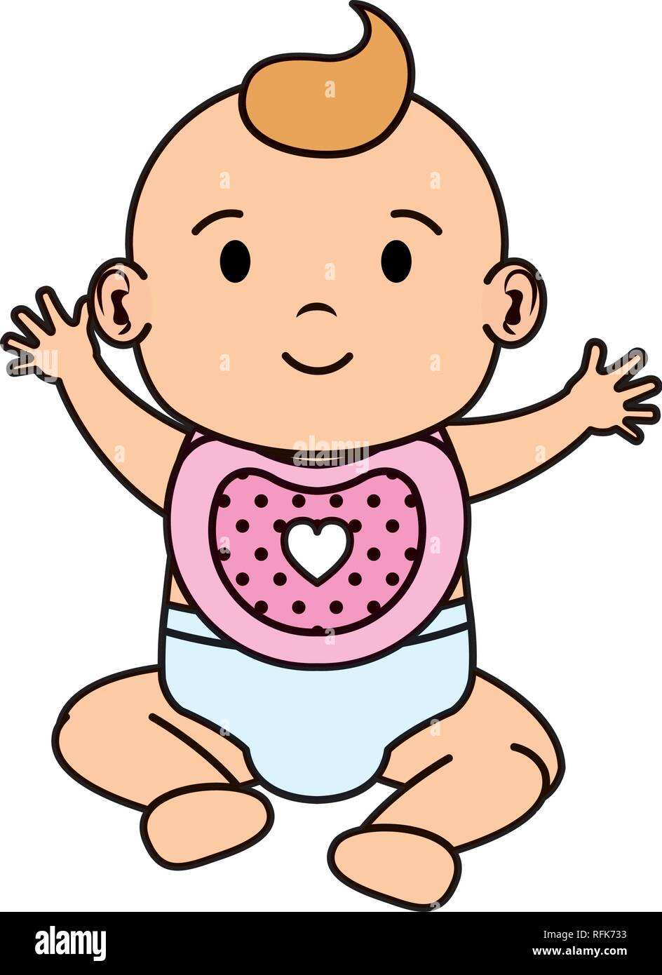 cute and little girl baby character Stock Vector Image & Art - Alamy