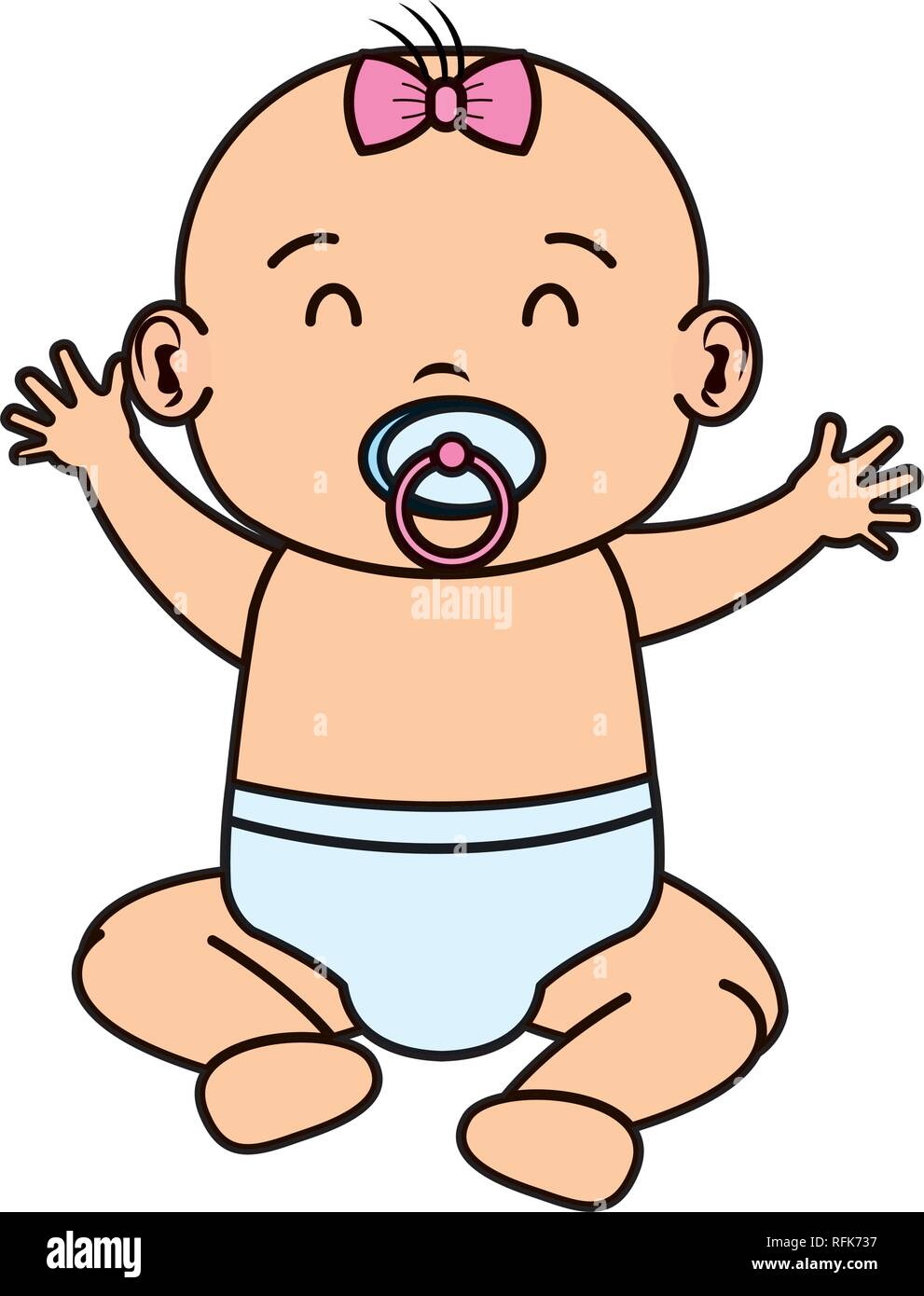 cute and little girl baby character Stock Vector Image & Art - Alamy