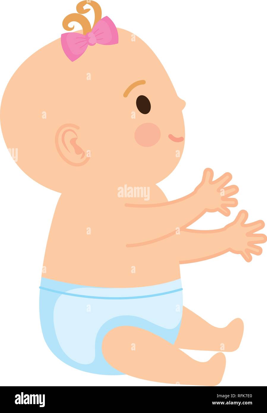 cute and little girl baby character Stock Vector Image & Art - Alamy