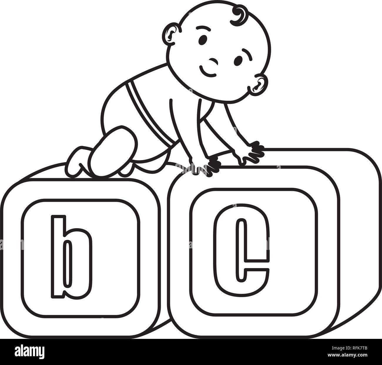 Baby blocks vector Black and White Stock Photos & Images - Alamy