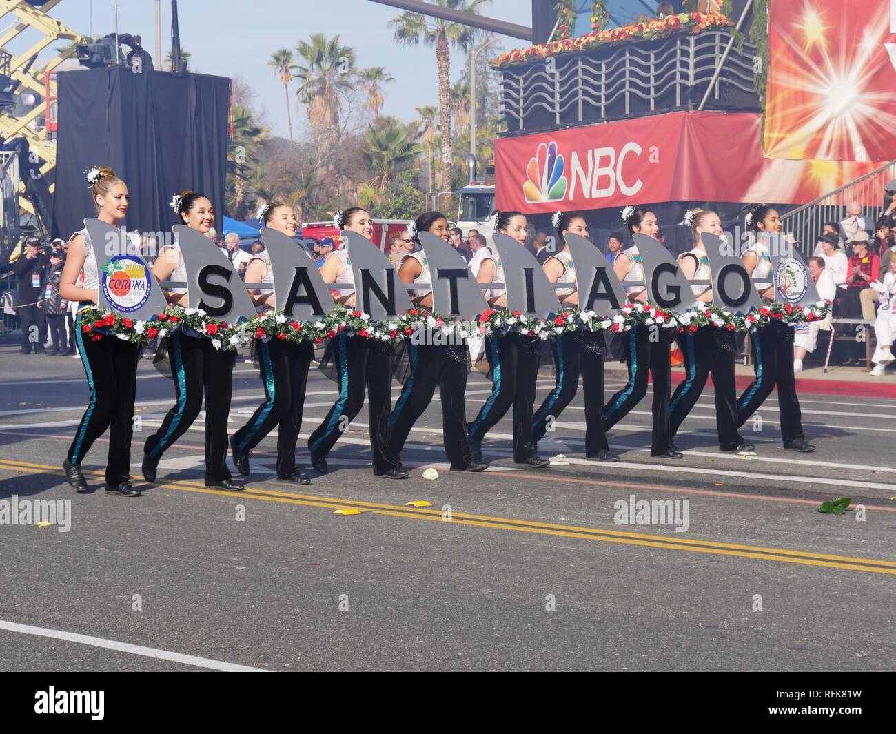 PASADENA, CALIFORNIA—JANUARY 1, 2018: Santiago High School B.O.S.S ...