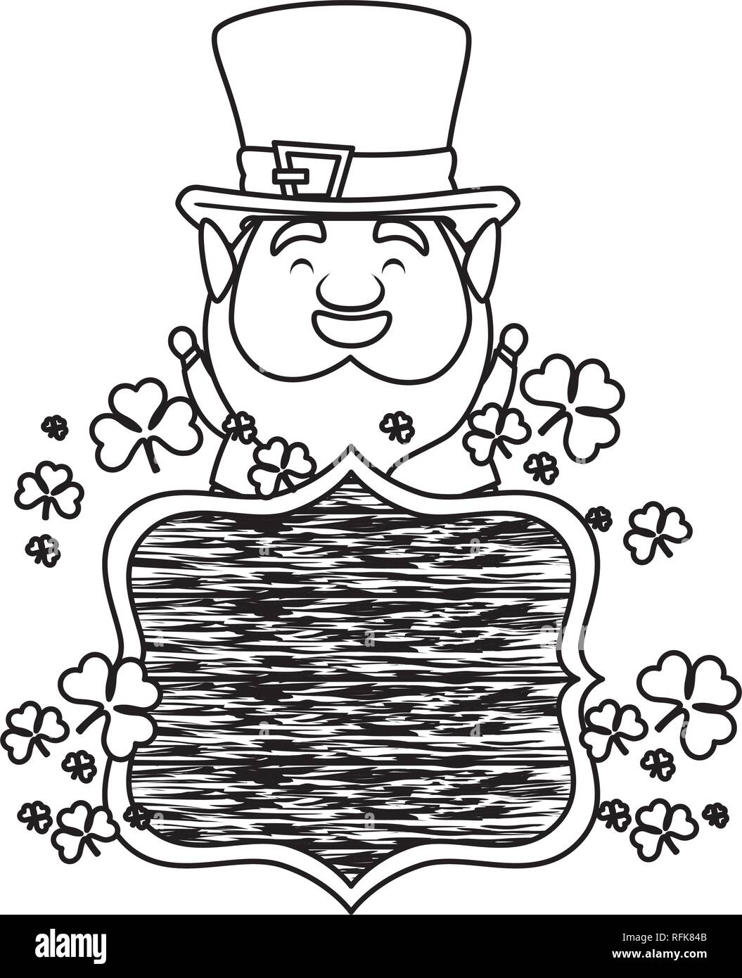 st patricks day leprechaun with wooden label Stock Vector Image & Art ...