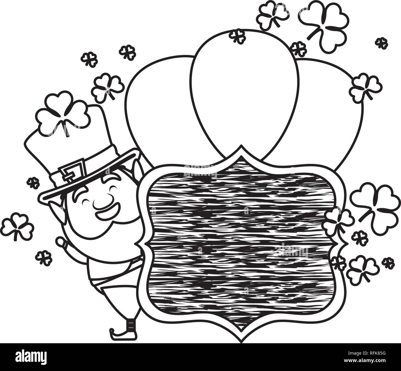 st patricks day leprechaun with wooden label Stock Vector Image & Art ...