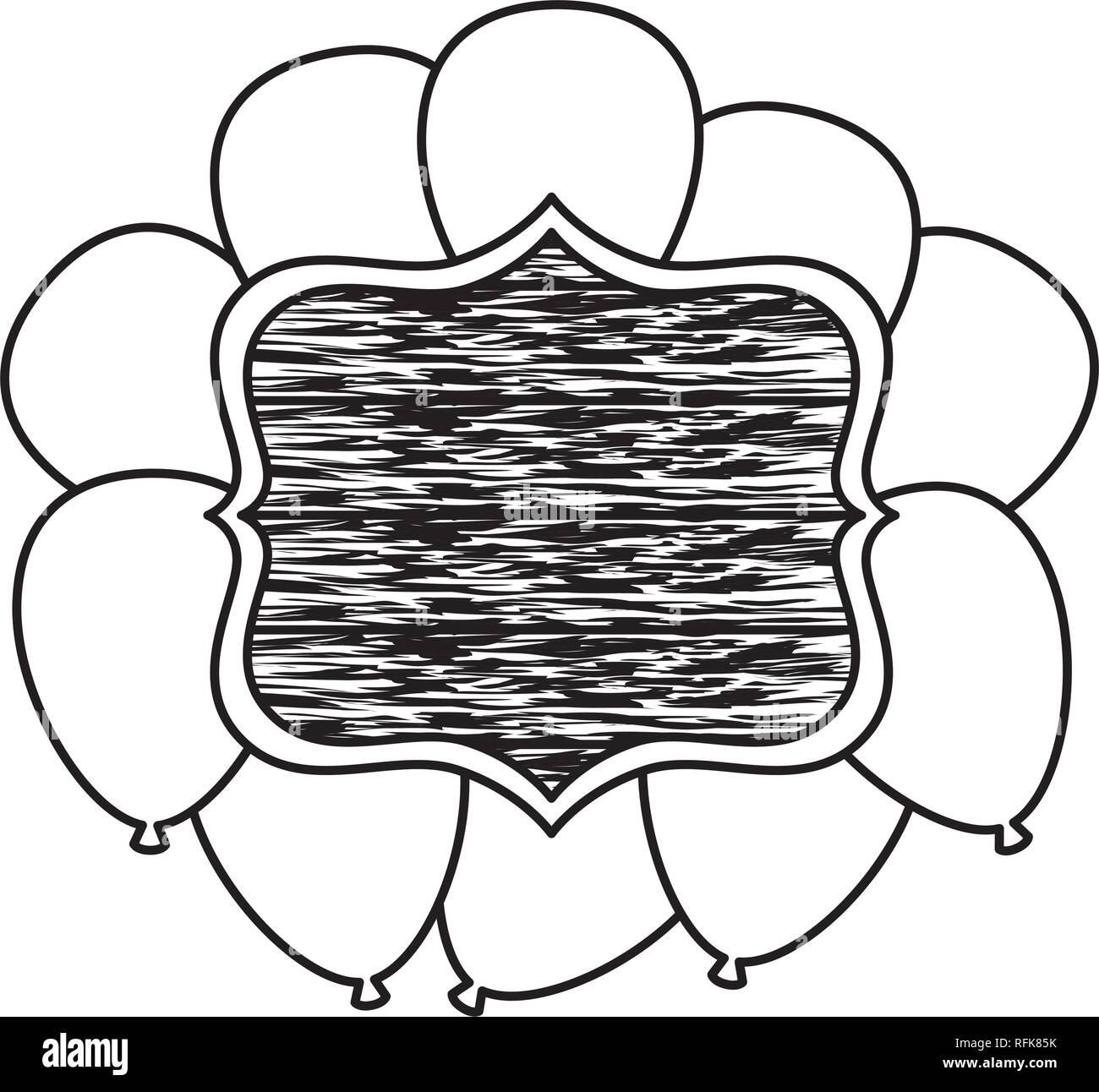 balloons helium floating with wooden label Stock Vector Image & Art - Alamy