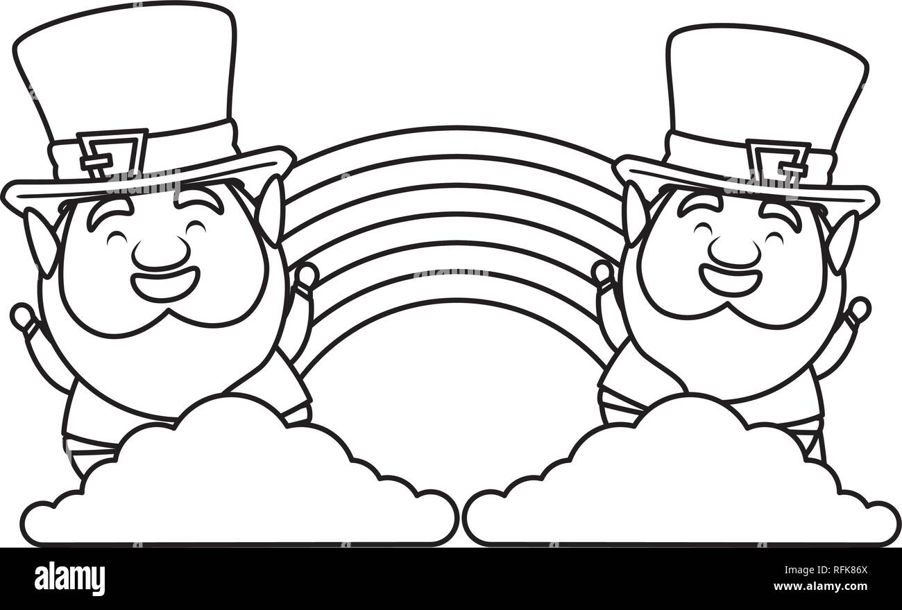 st patricks day leprechauns with rainbow Stock Vector Image & Art - Alamy