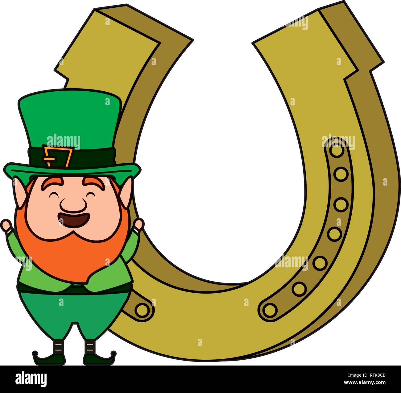 st patricks day leprechaun with horseshoe Stock Vector Image & Art - Alamy
