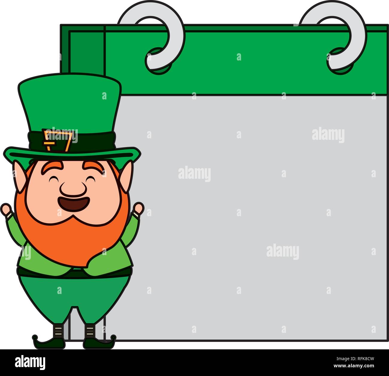 st patricks day leprechaun with calendar Stock Vector Image & Art - Alamy