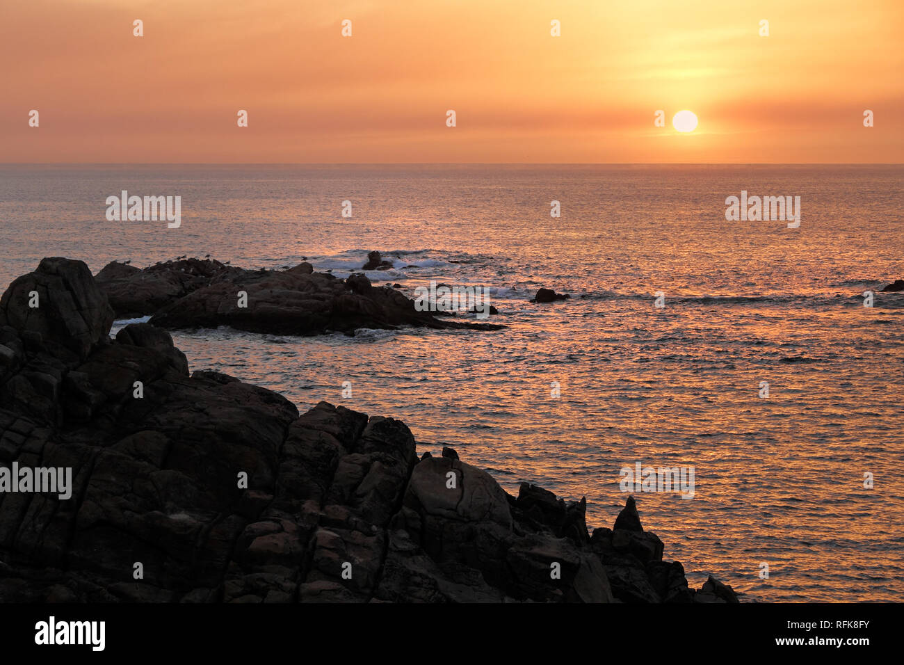 Red sunset in the north Portuguese coast Stock Photo - Alamy
