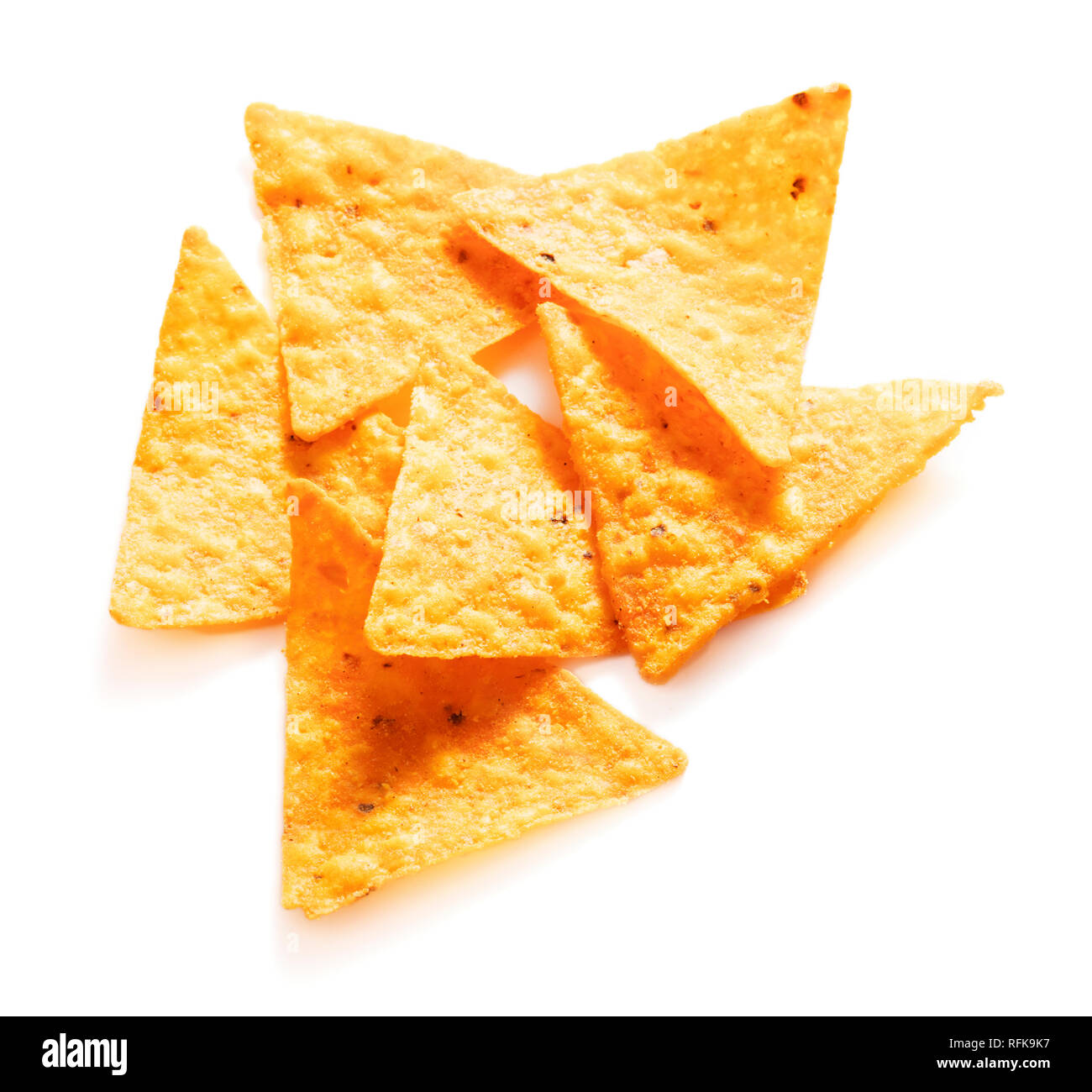 pile of nachos isolated on white background Stock Photo - Alamy
