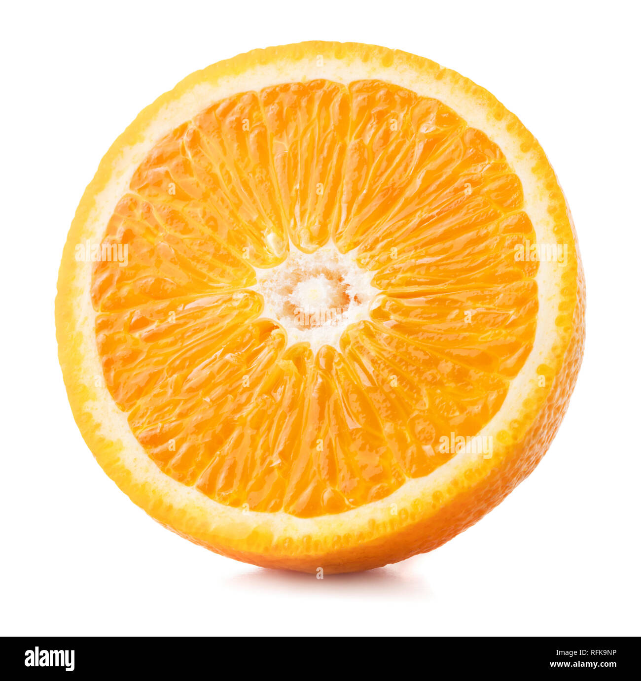 half of ripe orange fruit isolated on white background Stock Photo - Alamy