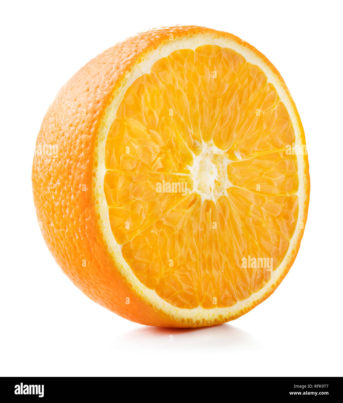 half of ripe orange fruit isolated on white background Stock Photo - Alamy