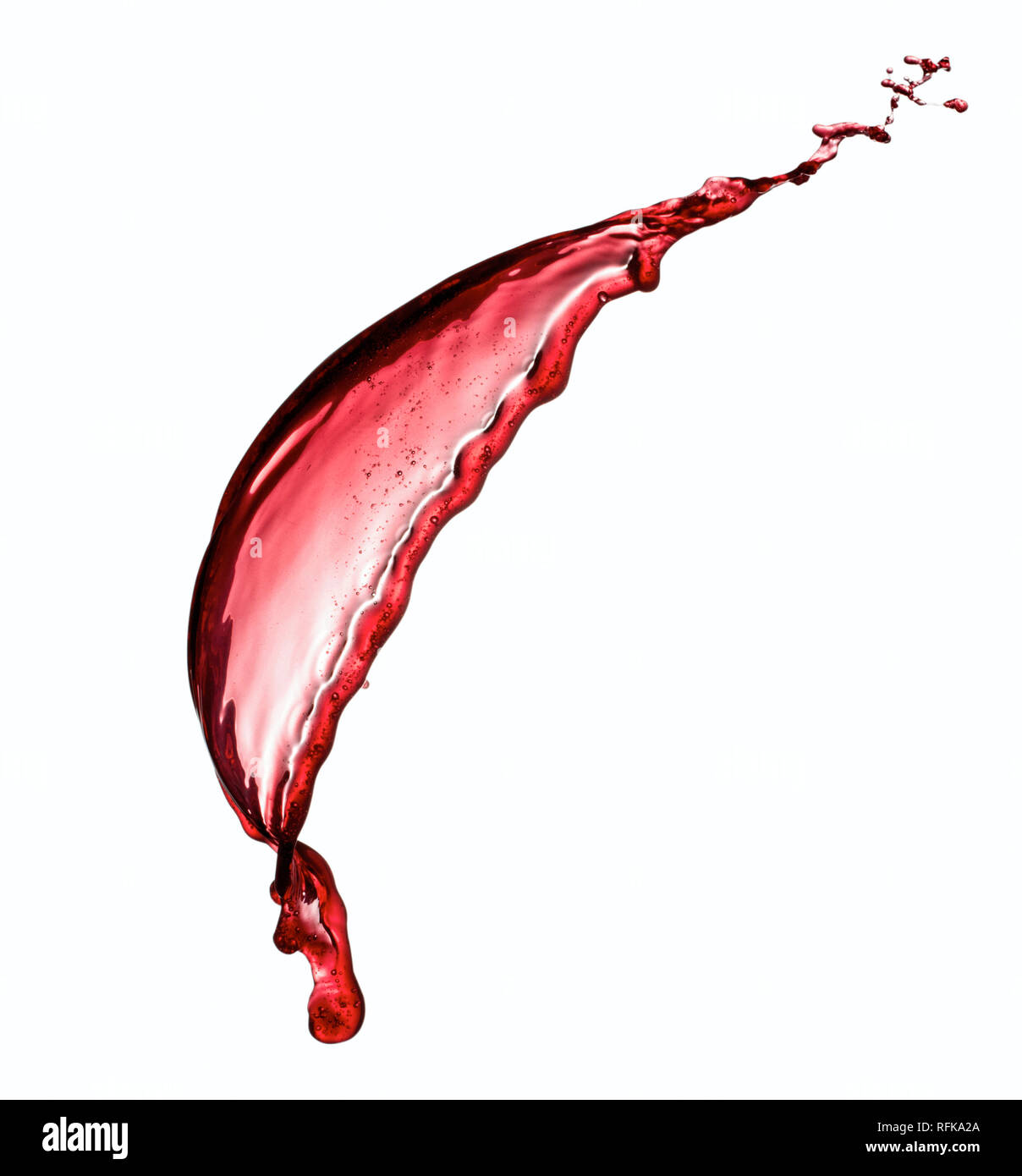 single splash of red wine isolated on white background Stock Photo - Alamy
