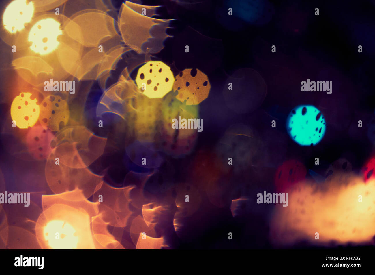 Abstract circular bokeh background of night light Stock Photo - Alamy