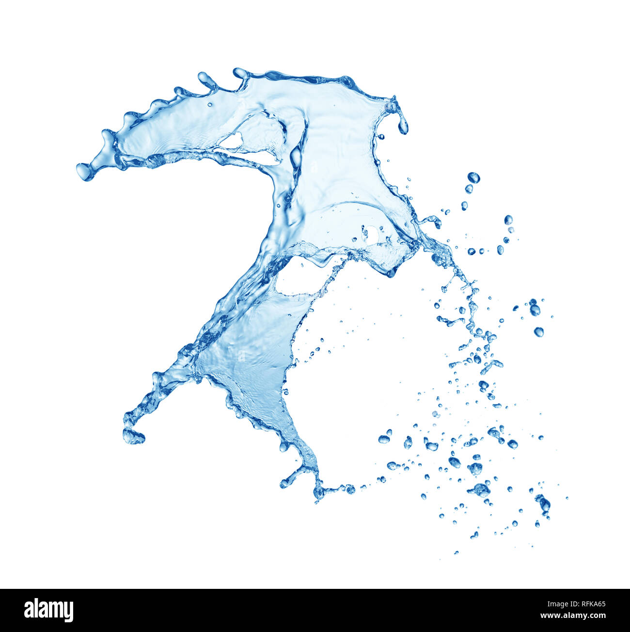 single splash of blue water isolated on white background Stock Photo ...