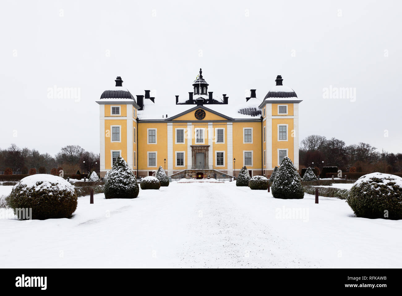 Frontal view of the Swedish 1700th century Stromsholm castle during the ...