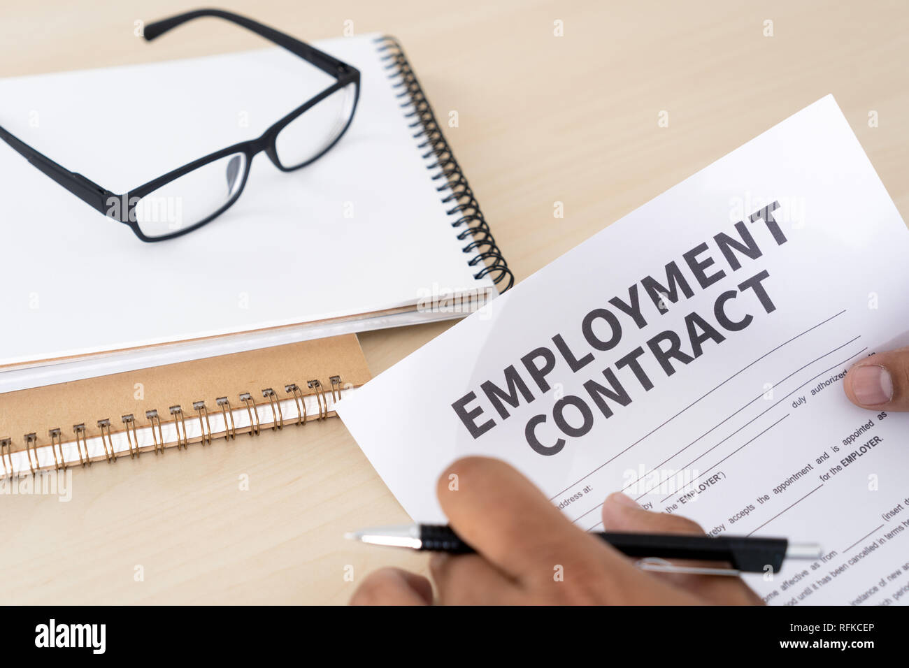 Employment contract signing job deal Recruitment concept Stock Photo ...