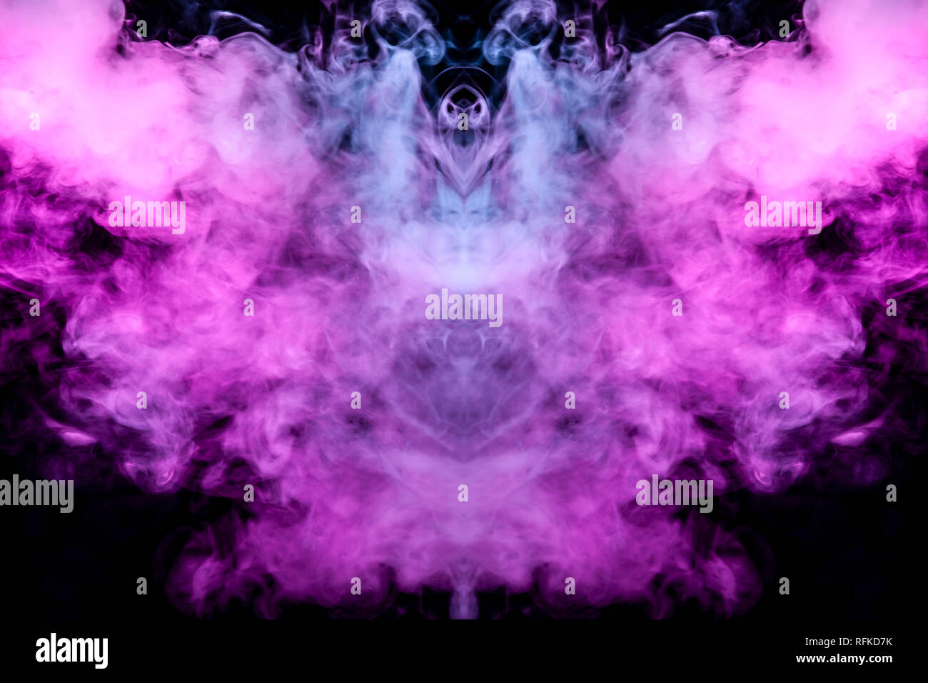 Ghostly bat silhouette with wings from colorful smoke waves evaporating ...