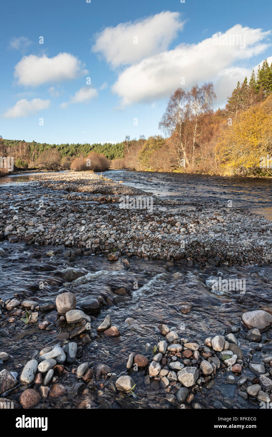 River Dulnain at Sluggan in the Cairngorms National Park of Scotland ...