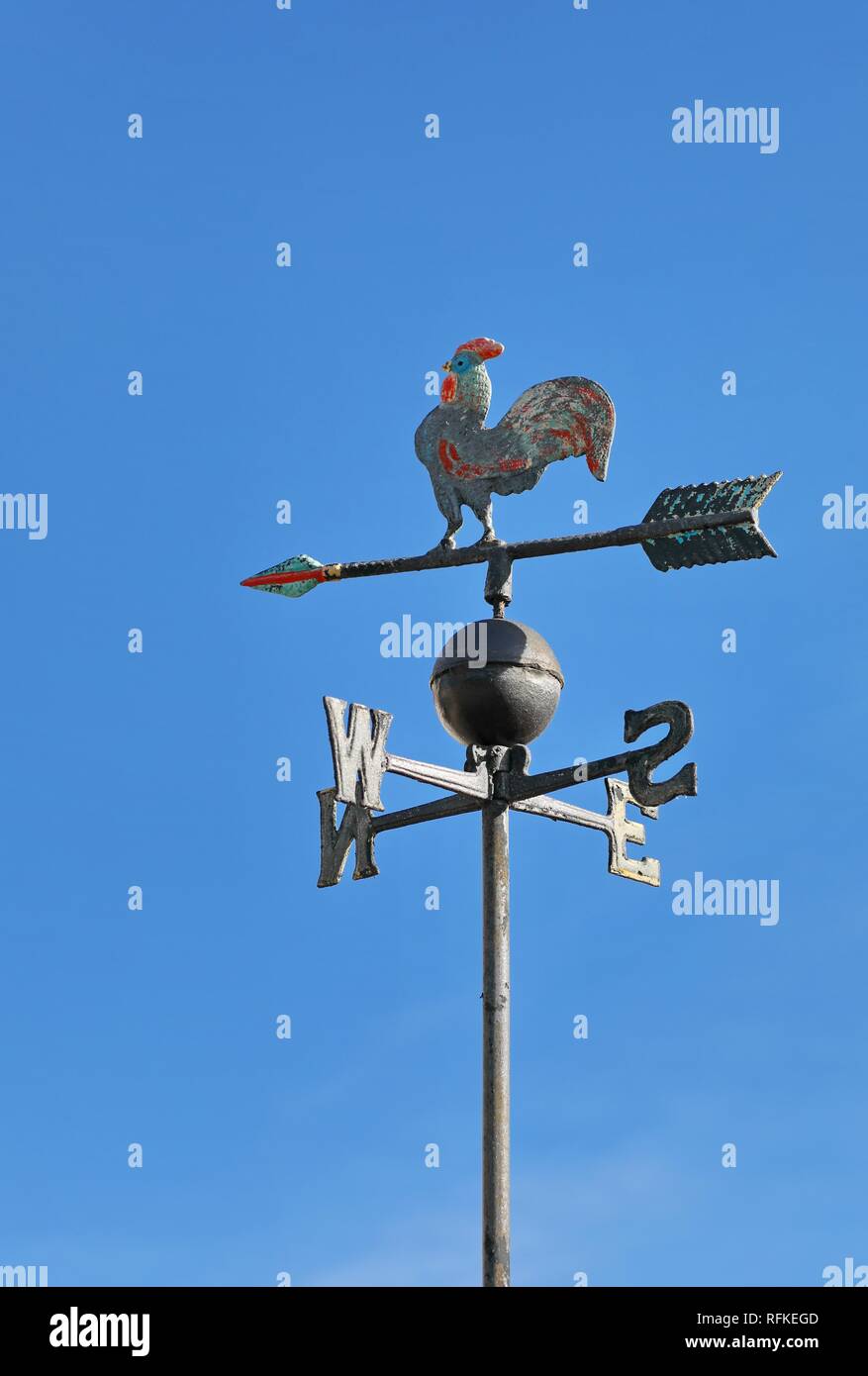 cock-like weather vane to indicate wind direction Stock Photo - Alamy