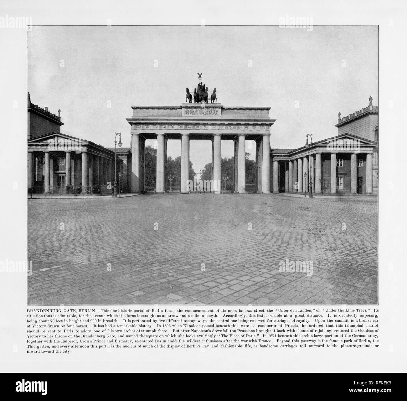 Brandenburg Gate, Berlin, Germany, Antique German Photograph, 1893 ...