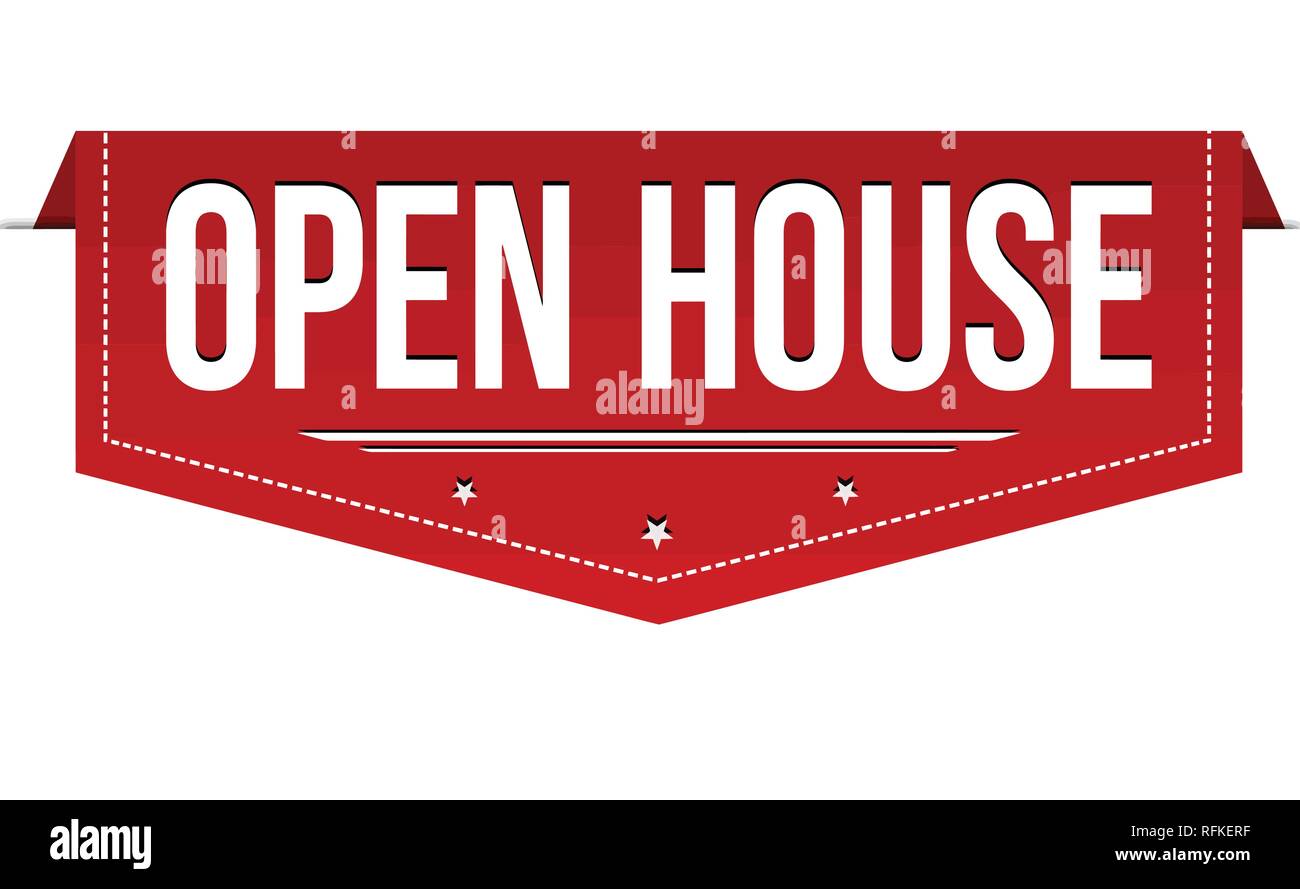 Open house banner design on white background, vector illustration Stock ...