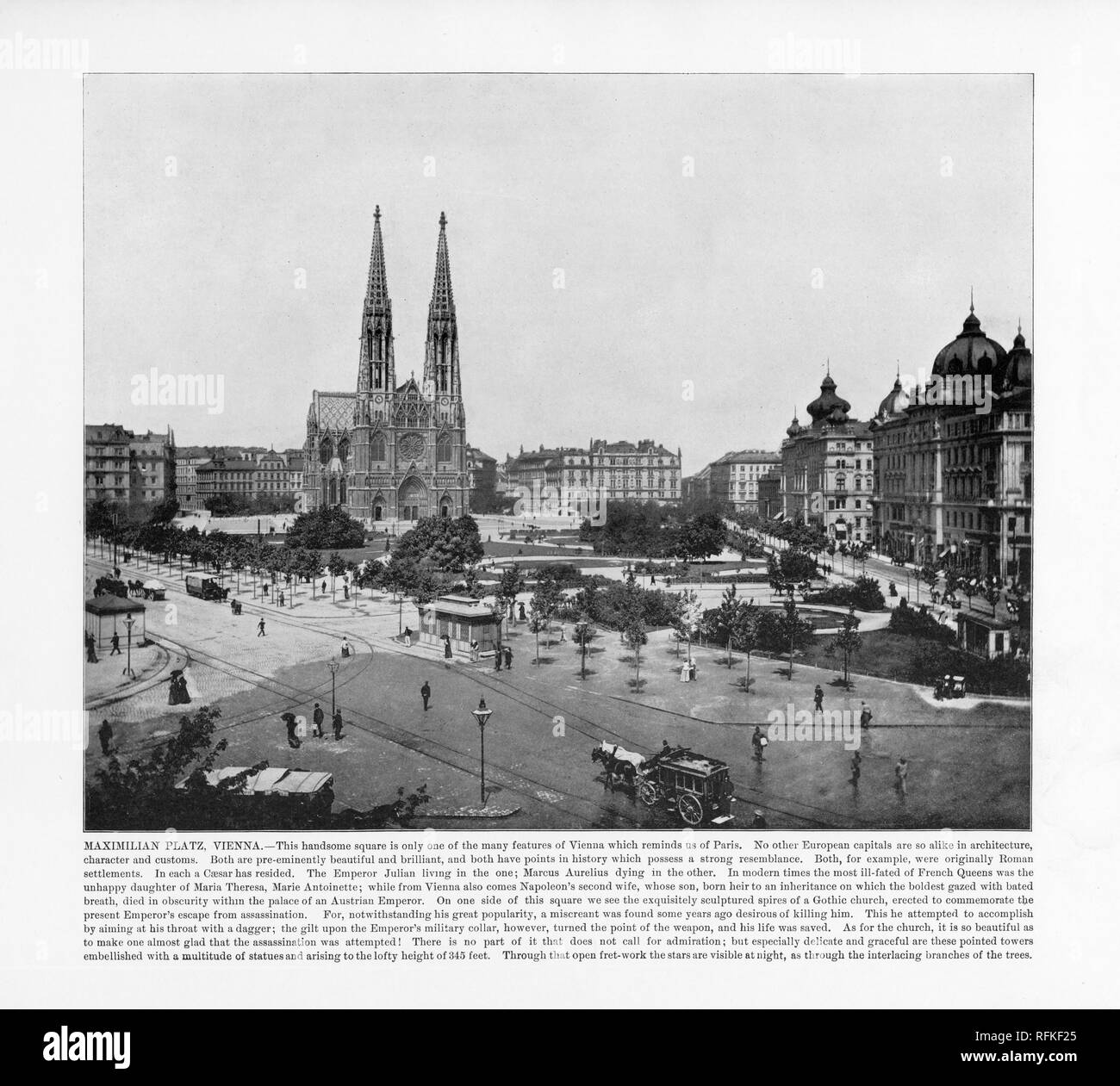 Maximilian Platz, Vienna, Austria, Antique Austria Photograph, 1893 ...