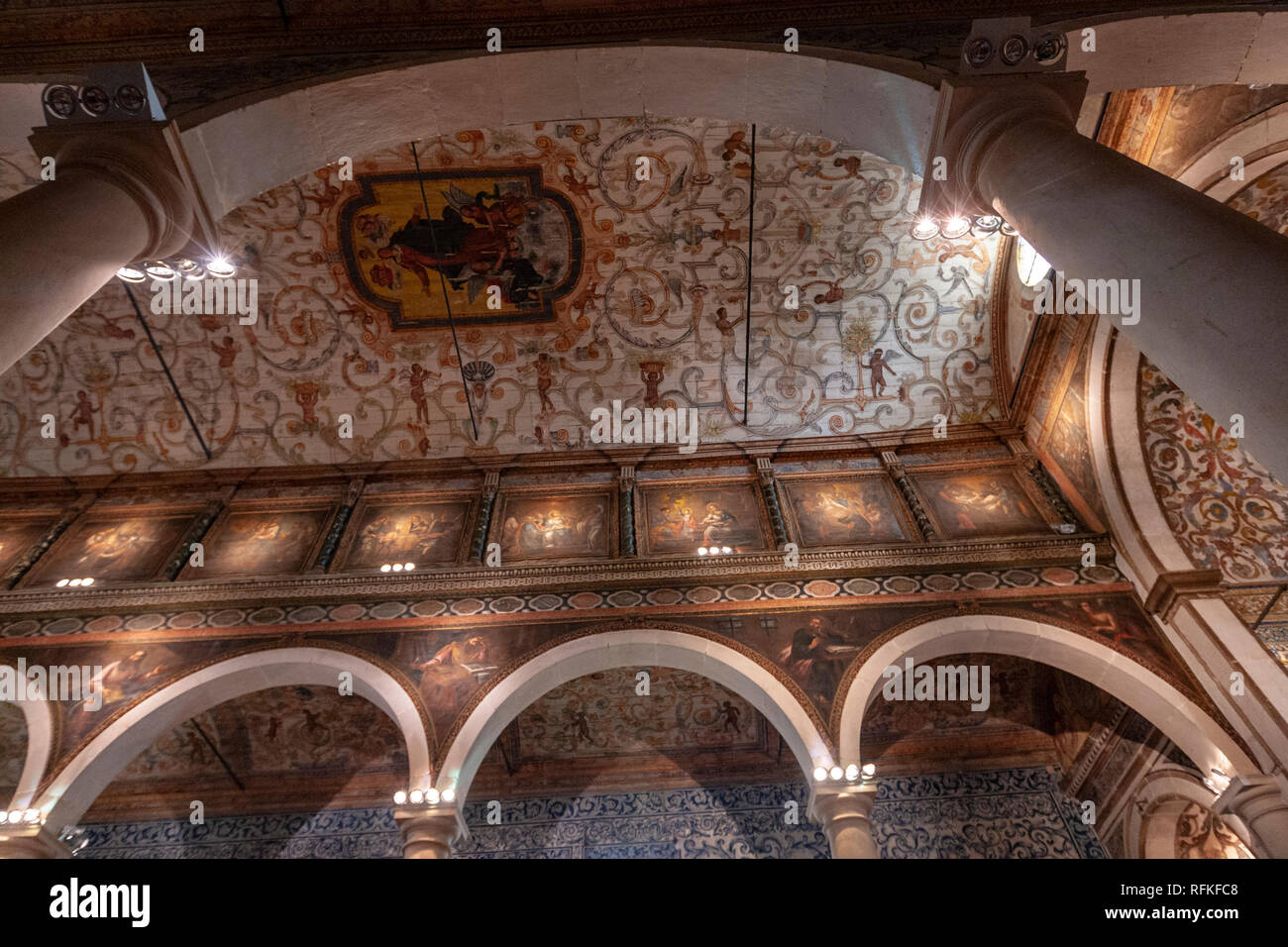Painted medieval ceiling in church hi-res stock photography and images ...