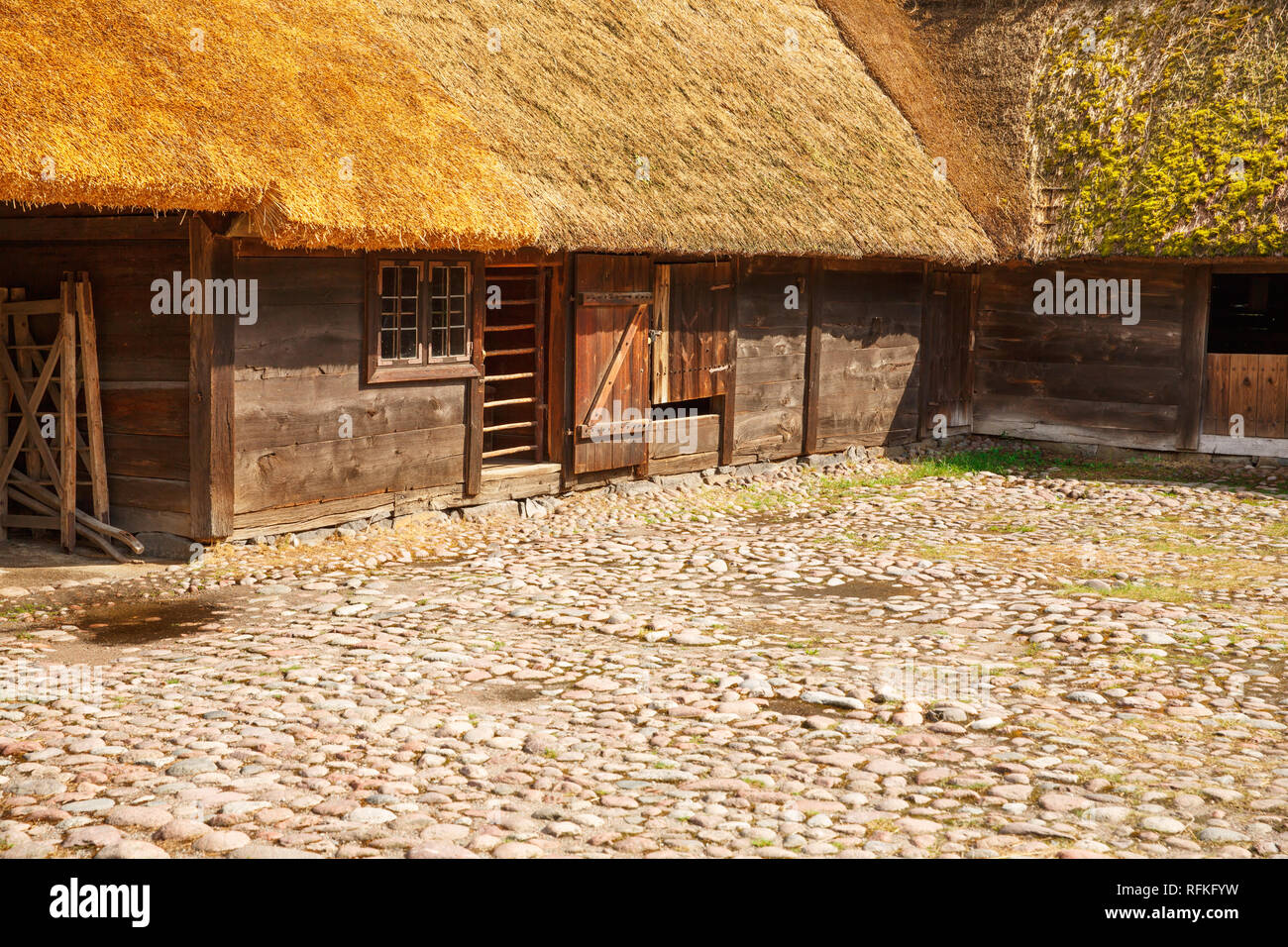 Traditional old farmhouse at Skansen park, the first open-air museum ...