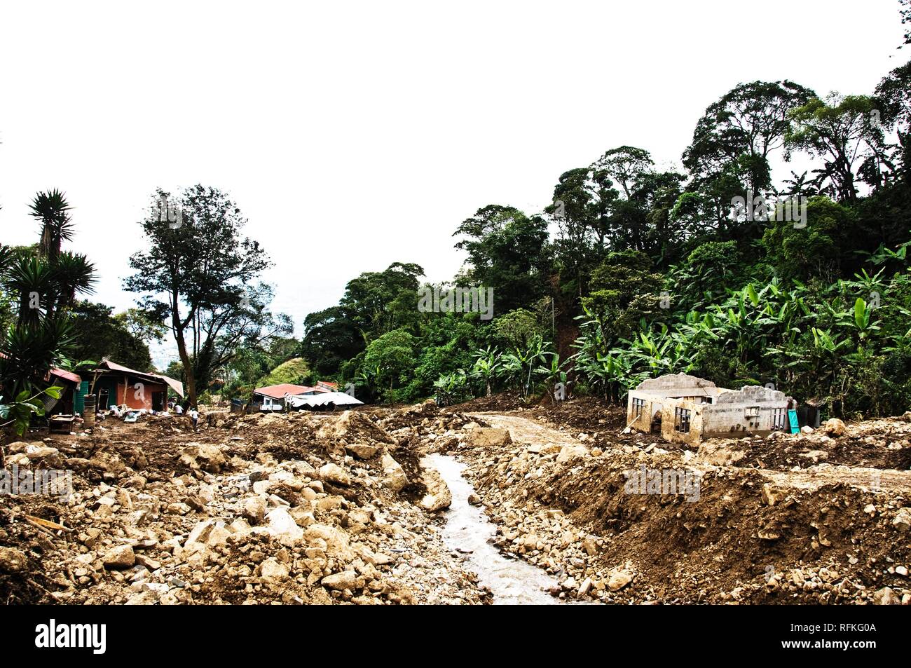 Aftermath after a landslide Central Valley, Costa Rica Stock Photo - Alamy