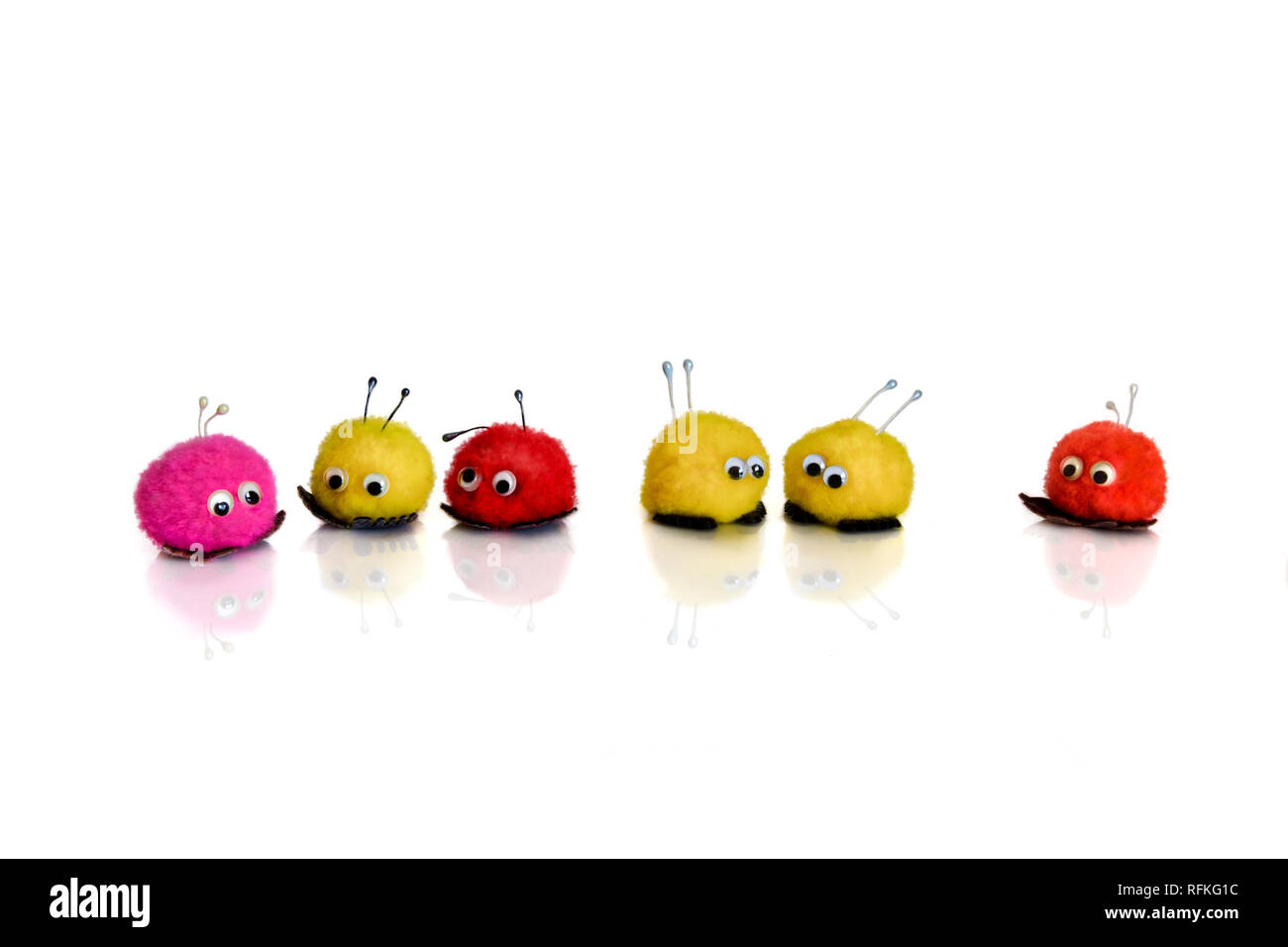 Furry bugs on white background Stock Photo - Alamy