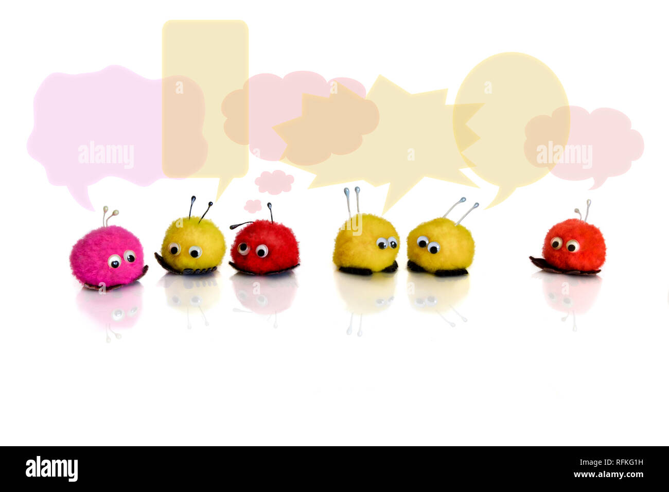 Furry bugs on white background Stock Photo - Alamy