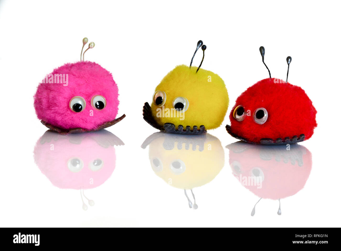 Furry bugs on white background Stock Photo - Alamy