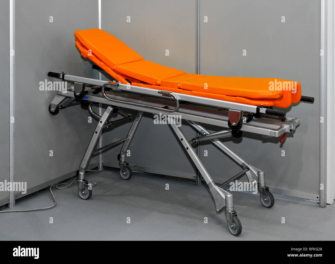 Modern orange multi functional aluminum ambulance stretcher Stock Photo ... Modern orange multi functional aluminum ambulance stretcher Stock Photo ...